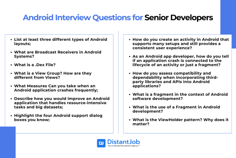 41 Android Developer Interview Questions (2024) | DistantJob - Remote ...